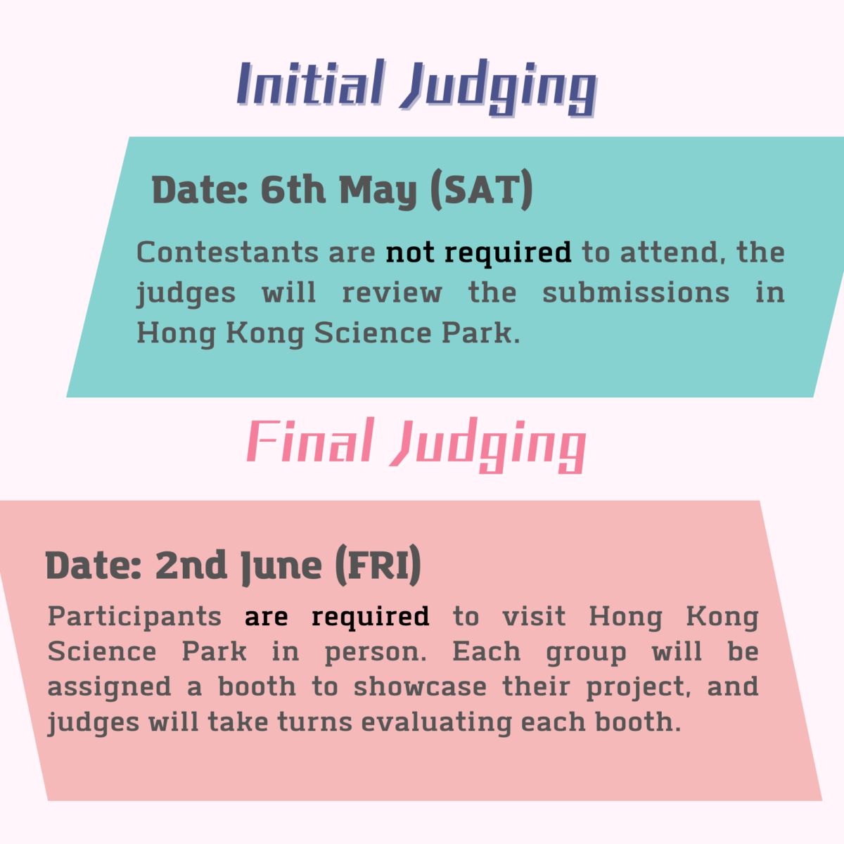 Initial Judging and Final Judging Format | 香港大學生創新及創業大賽